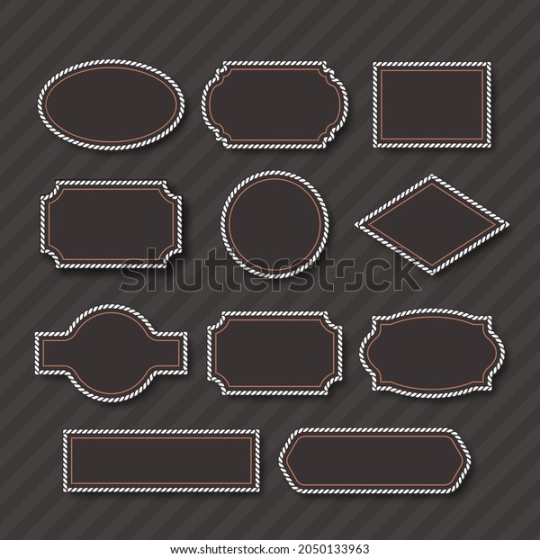 Vintage Rope Border Frame Template Prints Stock Vector (Royalty Free ...