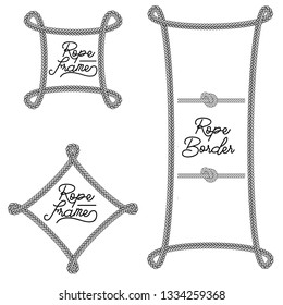Vintage Rope Border Frame Vector Stock Vector (Royalty Free) 1334259365 ...