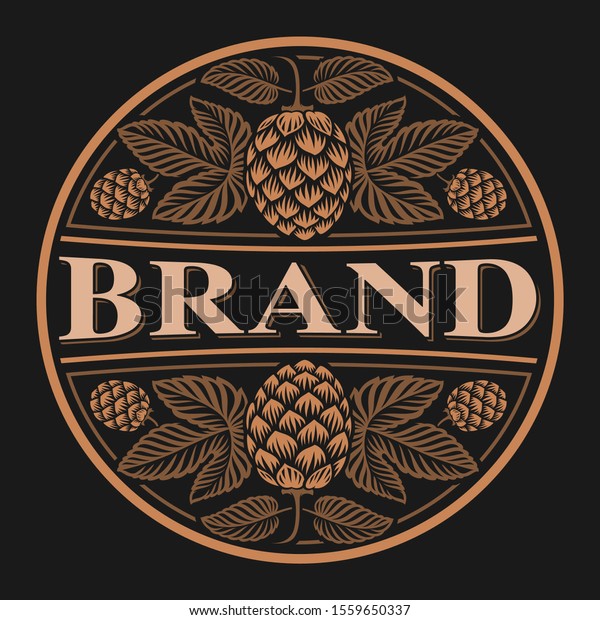 Vintage Round Beer Label Design Bier Stock Vector (Royalty Free ...