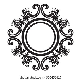 Vintage Round Mirror Frame Vector Illustration Stock Vector (Royalty ...