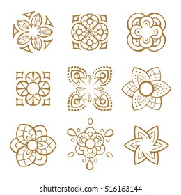 Vintage Round Ornamental Design Elements Vector Stock Vector (Royalty ...