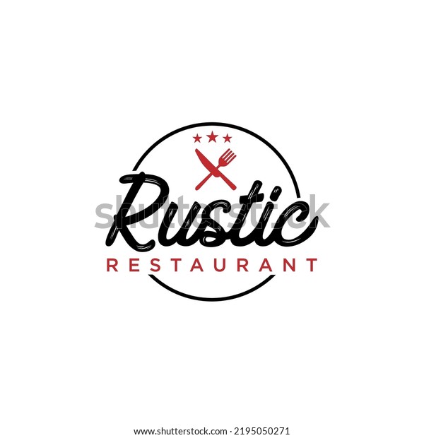 Vintage Rustic Restaurant Logo Design Stock Vector (Royalty Free ...