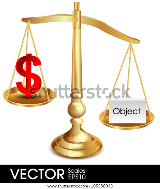 Vintage Scales Dollar Sign Object Stock Vector (Royalty Free) 105558035