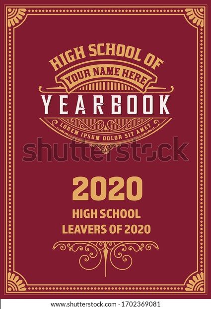 Vintage School Yearbook Cover Vector Layered Stock Vector (Royalty Free ...