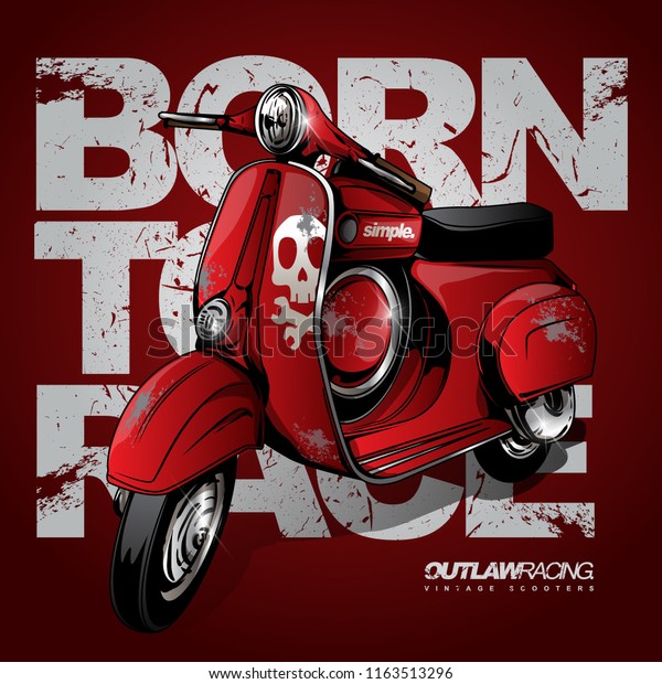 Vintage Scooter Poster Stock Vector (Royalty Free) 1163513296 ...