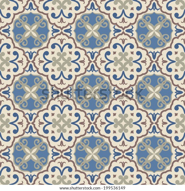 Vintage Seamless Pattern Victorian Motives Tile Stock Vector (Royalty ...