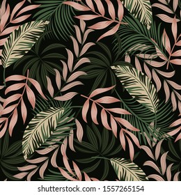 Vintage Seamless Tropical Pattern Bright Yellow Stock Vector (Royalty ...