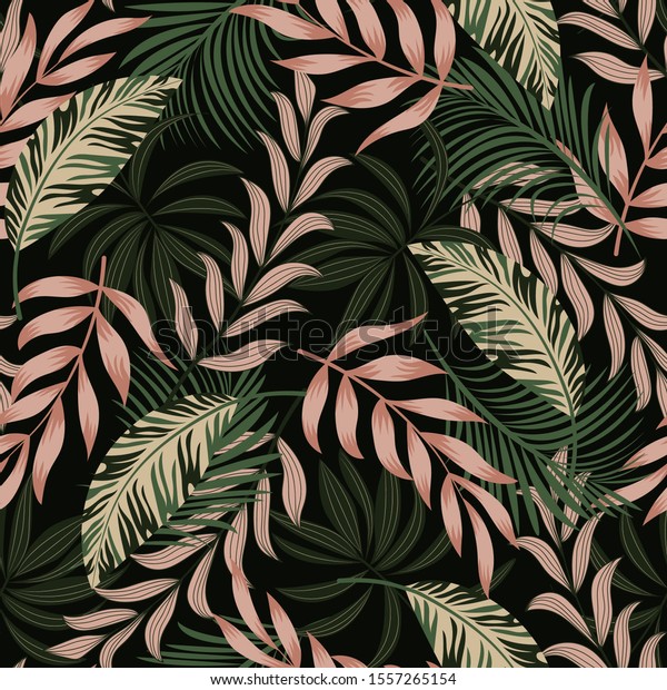 Vintage Seamless Tropical Pattern Bright Yellow Stock Vector (Royalty ...