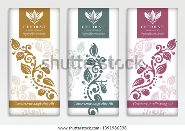Vintage Set Chocolate Bar Packaging Design 库存矢量图（免版税）1391986598 ...