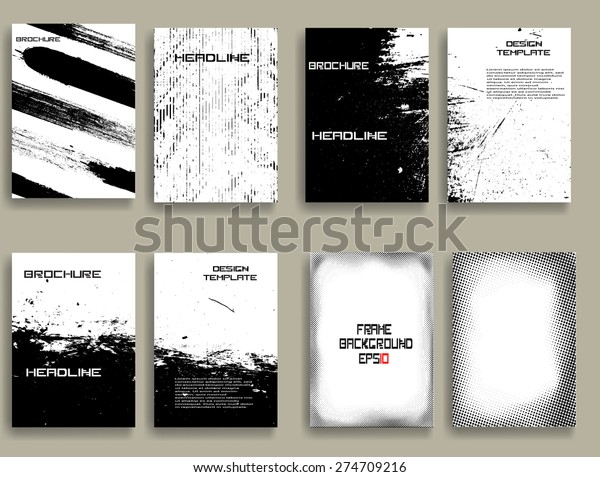 Vintage Set Different Grunge Textured Brochures Stock Vector (Royalty ...