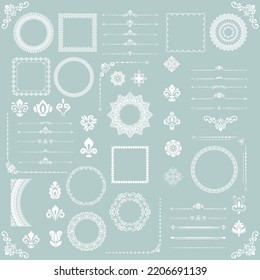 Vintage Set Vector Horizontal Square Round Stock Vector (Royalty Free ...
