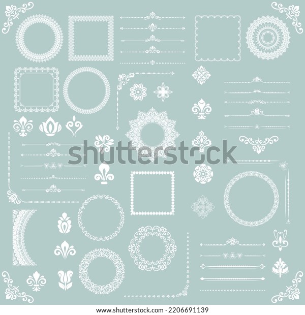 Vintage Set Vector Horizontal Square Round Stock Vector (Royalty Free ...