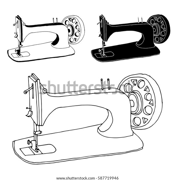 Vintage Sewing Machine Illustration Stock Vector (Royalty Free ...