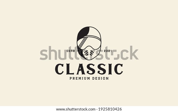 Vintage Shape Classic Helmet Logo Design Stock Vector (Royalty Free ...