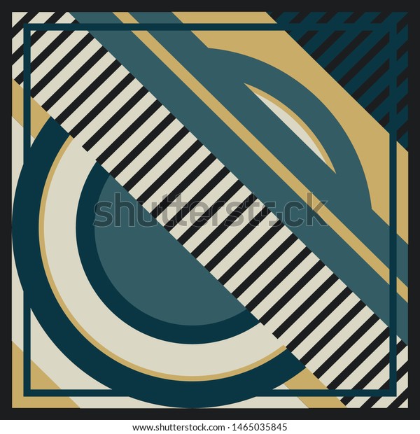 Vintage Silk Scarf Pattern Geometric Lines Stock Vector (Royalty Free ...