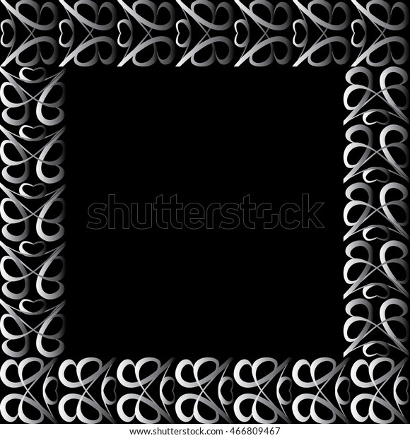 Vintage Silver Border On Black Background Stock Vector (Royalty Free ...