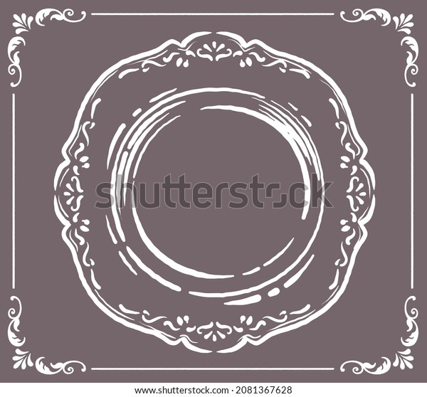 Vintage Silver Plate Vector Illustration Stock Vector (Royalty Free ...