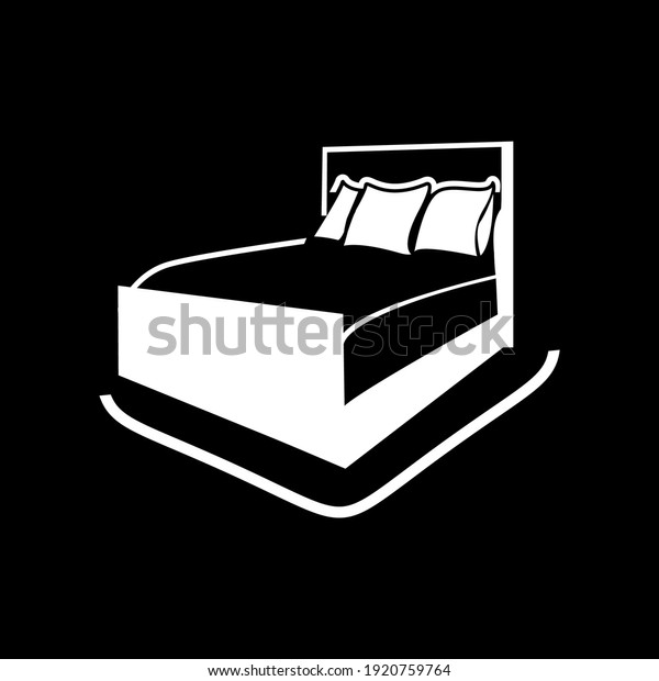 Vintage Simple Black Bed Logo Design Stock Vector (Royalty Free ...