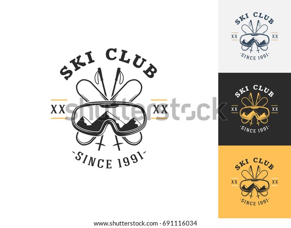 Vintage Ski Logo Design Template Vector Stock Vector (Royalty Free ...