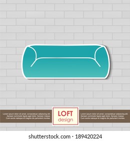 Vintage Sofa Vector Symbol Loft Furniture Stock Vector (Royalty Free ...