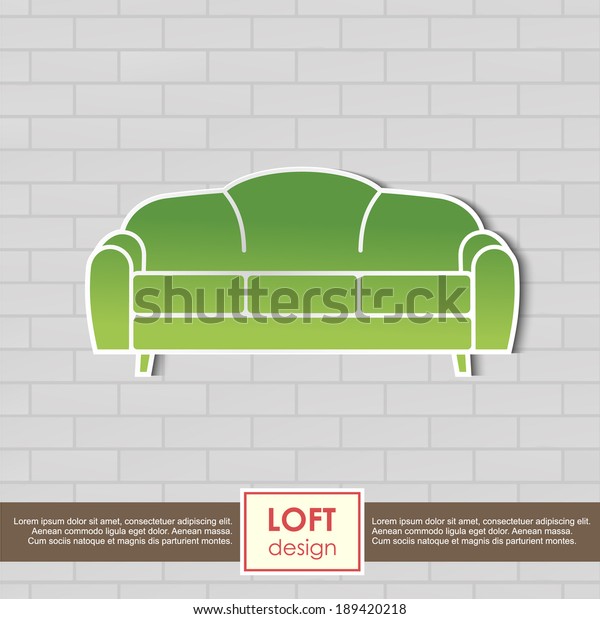 Vintage Sofa Vector Symbol Loft Furniture Stock Vector (Royalty Free ...