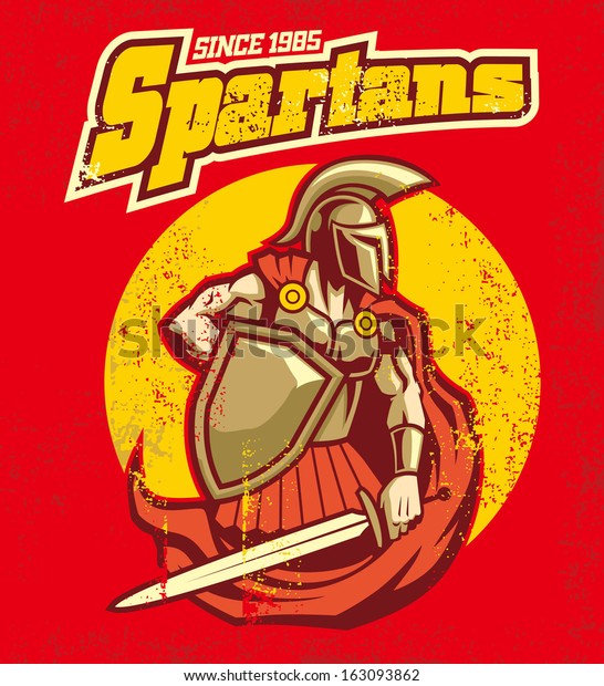 Vintage Spartan Poster Stock Vector (Royalty Free) 163093862