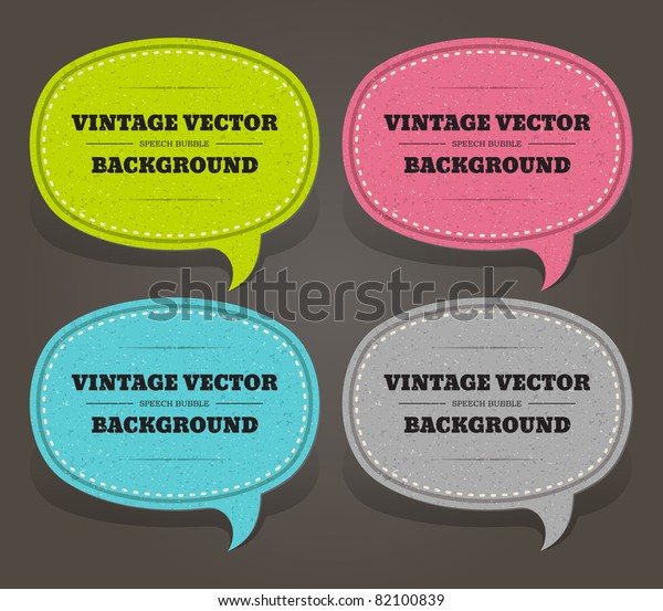 Vintage Speech Bubble Set On Old Stock Vector (Royalty Free) 82100839