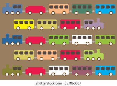 Vintage Steam Train Pattern Stock Vector (Royalty Free) 357060602 ...