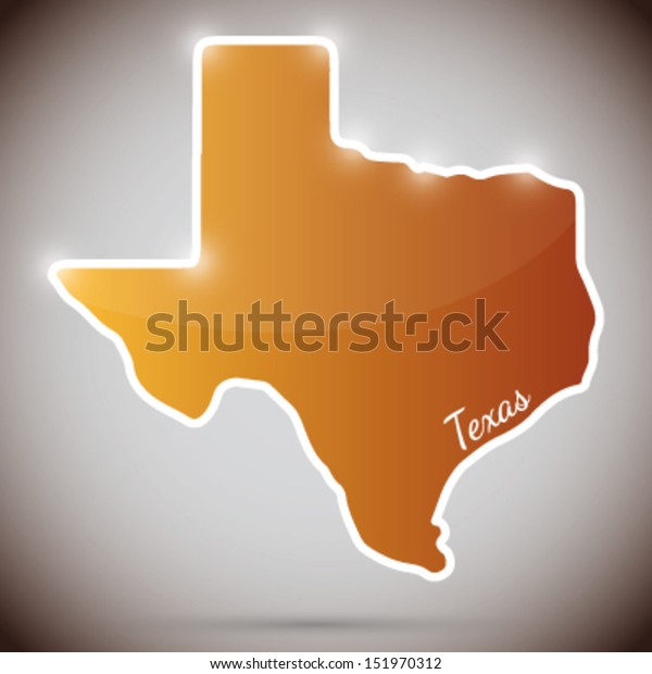 Vintage Sticker Form Texas State Usa Stock Vector (Royalty Free ...