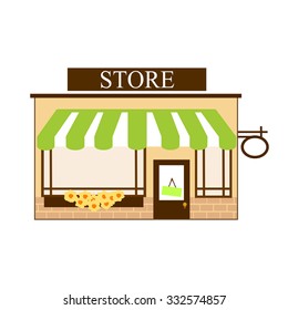 Vintage Store Building Vector Illustration Stock Vector (Royalty Free ...