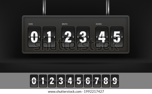 Vintage Style Flipping Timer Numbers Set Stock Vector (Royalty Free ...