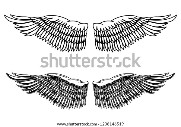 Vintage Style Illustration Eagle Wings Design Stock Vector (Royalty ...