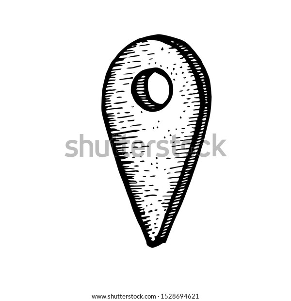 Vintage Style Location Marker Simple Hand Stock Vector (Royalty Free ...