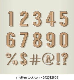 Wooden Numbers Set Hand Drawn Art Stock Illustration 375004576