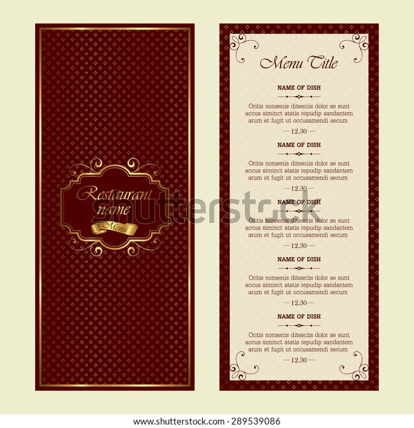 Vintage Style Restaurant Menu Design Stock Vector (Royalty Free ...