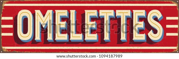 Vintage Style Vector Metal Sign Omelettes Stock Vector (Royalty Free ...