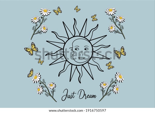 Vintage Sun Design Vector Art Sunflower Stock Vector (Royalty Free ...