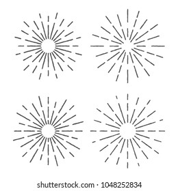 Starburst Sunrays Set Hand Drawn Sunbursts Stock Vector (Royalty Free ...