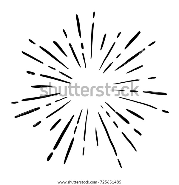 Vintage Sunburst Explosion Handdrawn Design Element Stock Vector ...