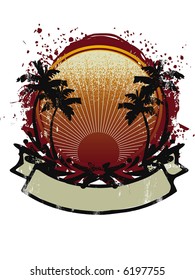 Vintage Sunset Emblem Stock Vector (Royalty Free) 6197755 | Shutterstock