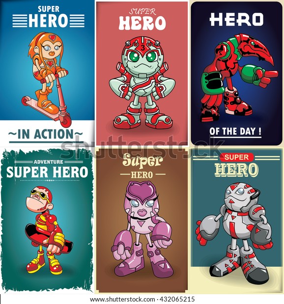 Vintage Super Hero Poster Design Vector Stock Vector (Royalty Free ...