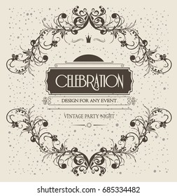 Vintage Template Design Stock Vector (Royalty Free) 685334482 ...
