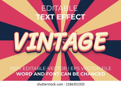 Vintage Text Effect Easy Edit Premium Stock Vector (Royalty Free) 2186351333 | Shutterstock