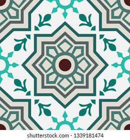 Vintage Tile Pattern Green Stock Vector (Royalty Free) 1339181474 ...