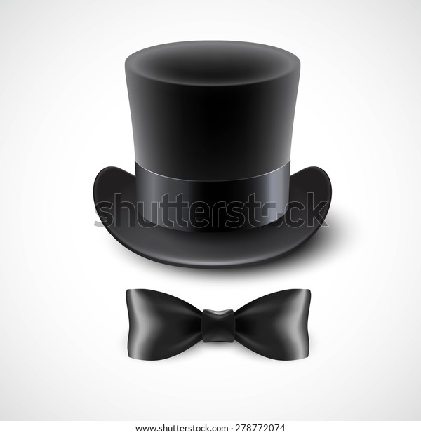 Vintage Top Hat Bow Tie Vector Stock Vector (Royalty Free) 278772074 ...