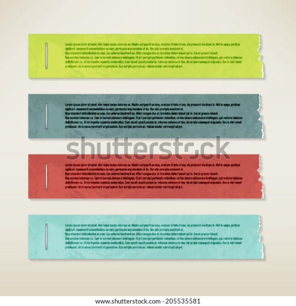 Vintage Torn Paper Labels Set: เวกเตอร์สต็อก (ปลอดค่าลิขสิทธิ์ ...