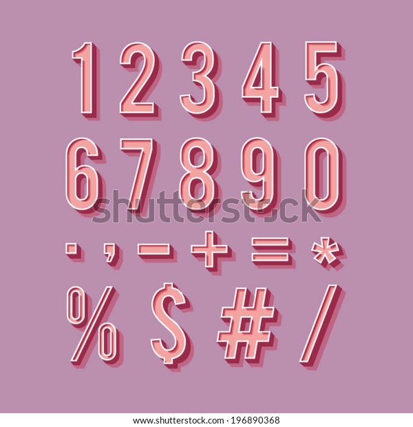 Vintage Typography Set Retro Numbers Symbols Stock Vector (Royalty Free ...