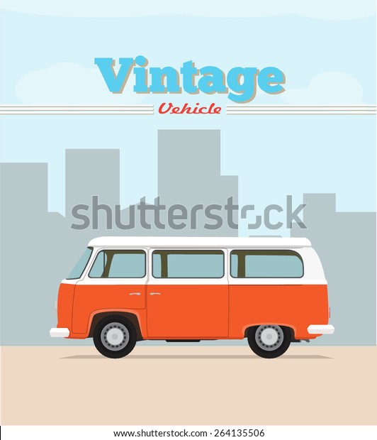 Vintage Van Illustration Stock Vector (Royalty Free) 264135506