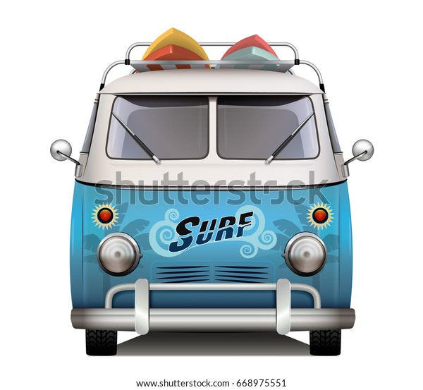 Vintage Van Surfer Style Isolated Vector Stock Vector (Royalty Free ...