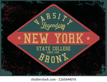 Vintage Varsity Vector Graphics Grunge Background Stock Vector (Royalty ...